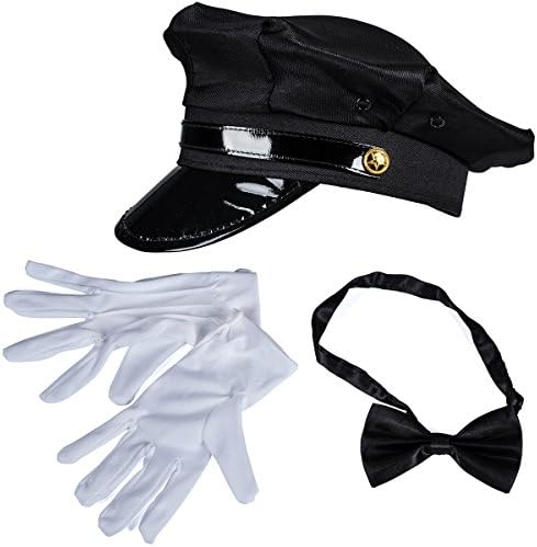 Tigerdoe Chauffeur Costume - Limo Driver Costume - Black Chauffeur Hat ...