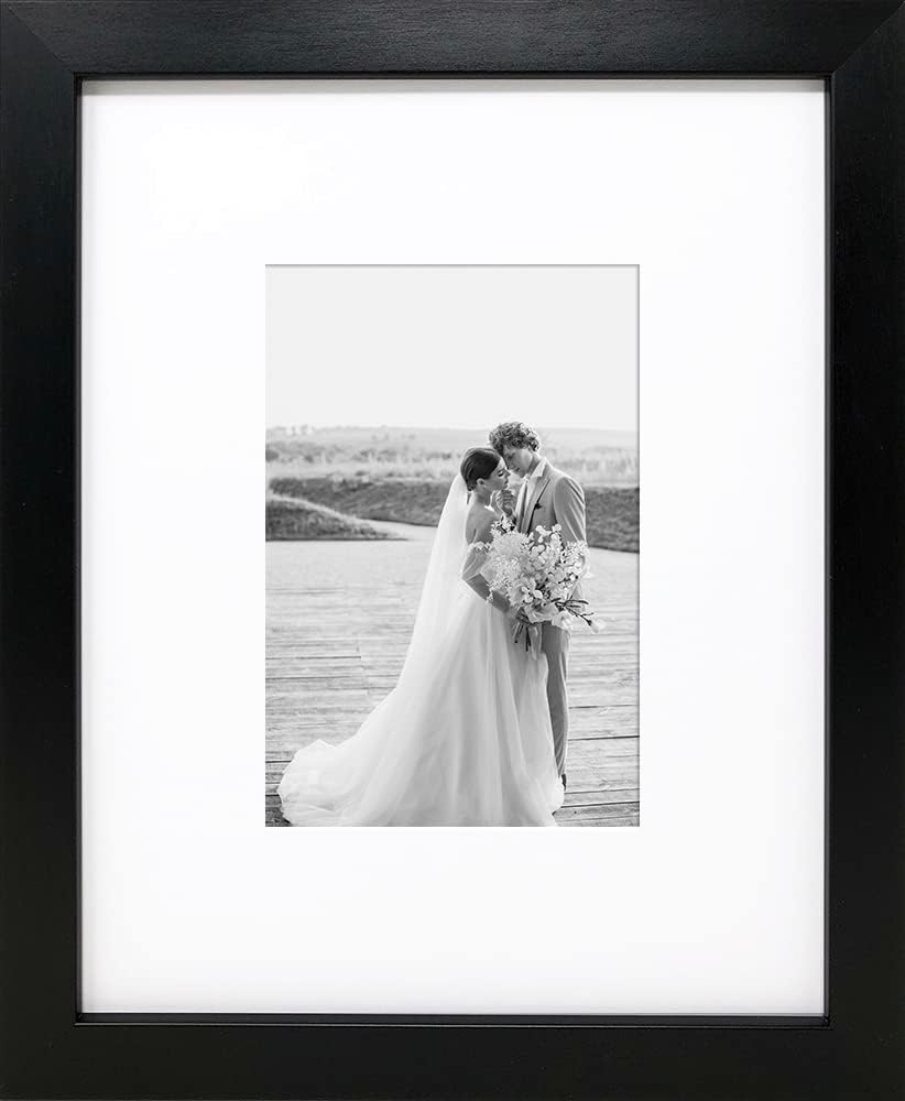 REAL GLASS 14x11 For 10x7 Frame With Mount - Oxford Black Frame For ...