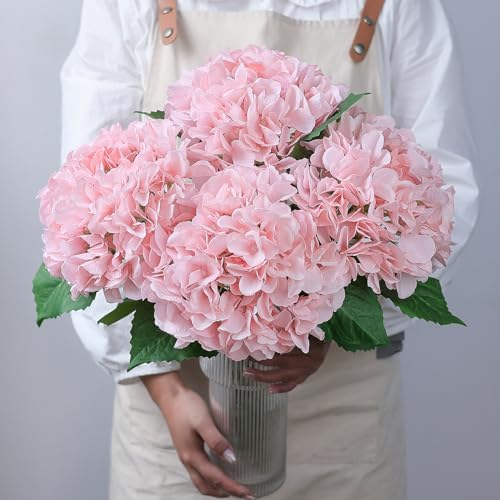 Amazon.com: SMFM Artificial Hydrangea Flower Large Natural Lifelike ...