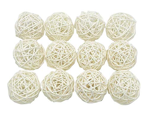 Amazon.com: Fascola 12pcs Multi Colors Wicker Rattan Balls, Garden ...