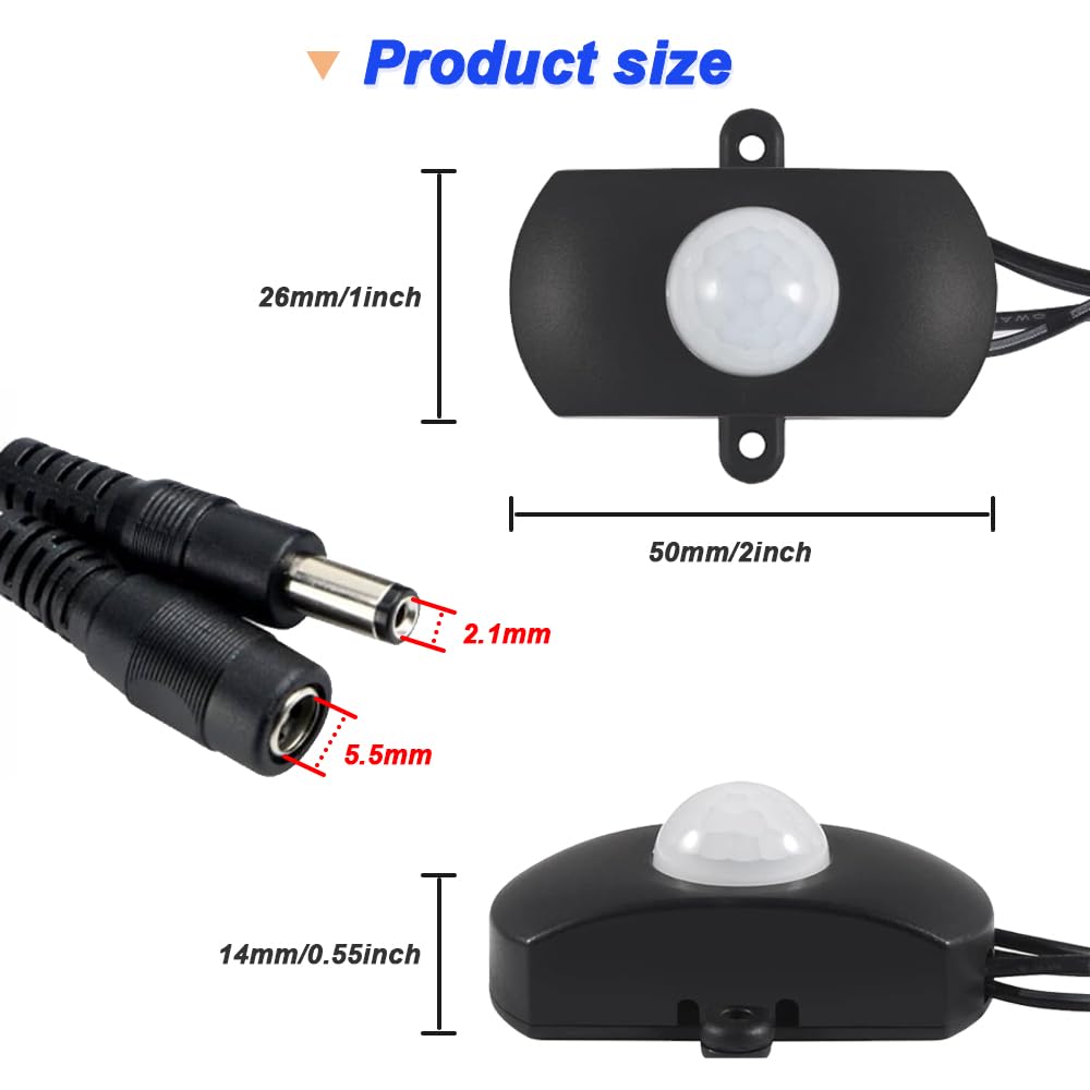 Xiatiaosann DC 12V to 30V 3A Mini Pir Motion Sensor Switch, Infrared ...