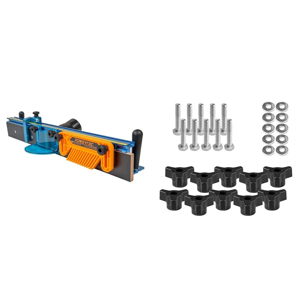 POWERTEC 71536 Deluxe Router Table Fence System 3-3/8” Tall 24" Long ...