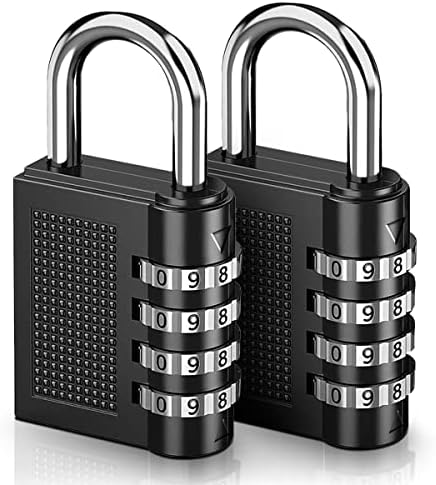 2 X Four Digit Combination Padlock for Gym Locker & Outdoors ...
