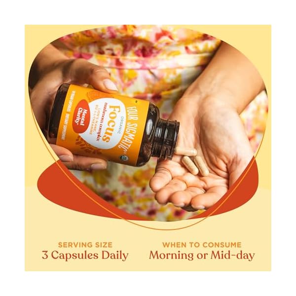 Four Sigmatic Focus Capsules | Lion's Mane Supplement Capsules | Brain ...