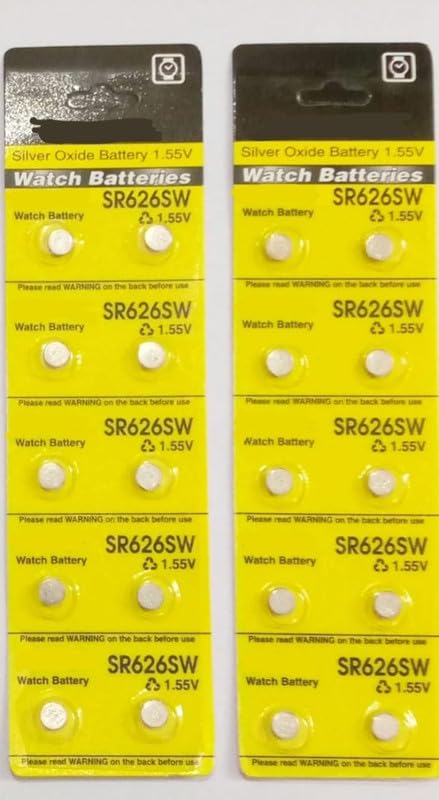 PPI (Pack of 20) Watch Batteries SR626SW 377A 1.55V Alkaline Button ...