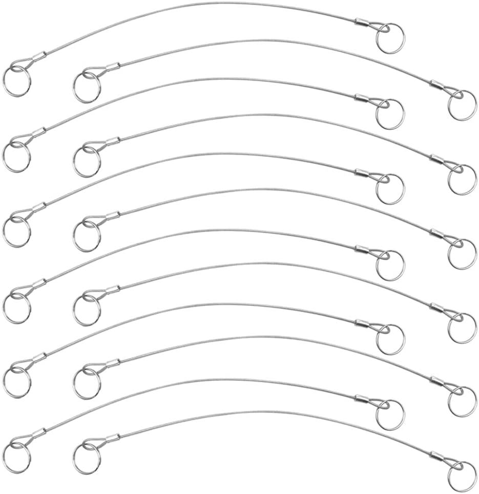 12 Pcs Loop Wire Rope Lanyard Cable,YuCool 2mm 316 Stainless Steel ...