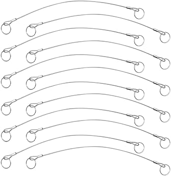 12 Pcs Loop Wire Rope Lanyard Cable,YuCool 2mm 316 Stainless Steel ...