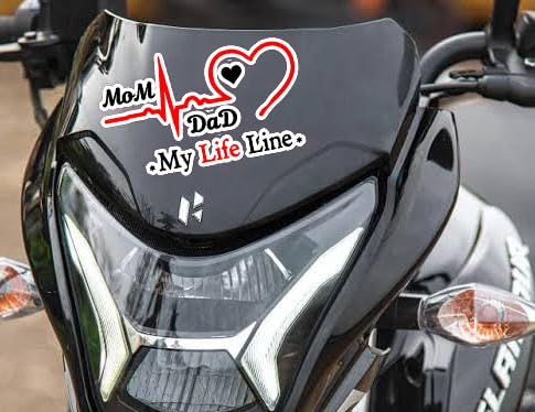 My Life Line Mom and Dad Reflective Radium Sticker for Use On Laptop ...