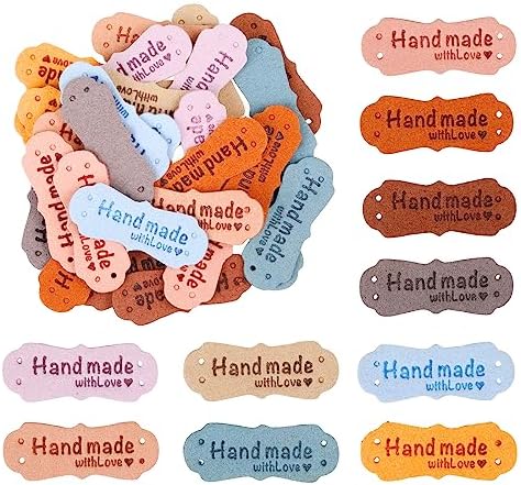 Handmade Label for Sewing, Handmade Labels Pack of 50, Handmade Suede ...