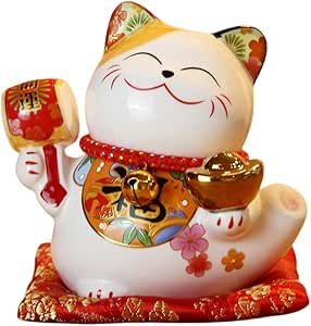 Amazon.com: XIZHI Lucky Cat Coin Bank Style Porcelain Ceramic Wealth ...