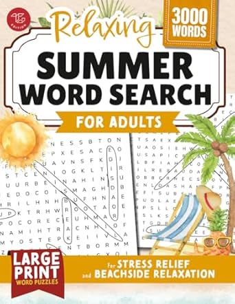 Amazon.com: Relaxing Summer Word Search for Adults: Large Print Word ...