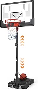 Amazon.com : GORISE Portable Basketball Hoop for Home Outdoor Use, Adjustable Height ...