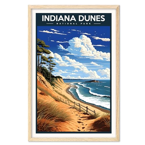 Amazon.com: Indiana Dunes Poster, Indiana Dunes National Park Poster ...