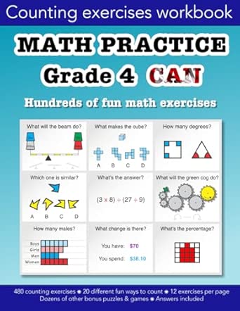 Math practice grade 4 Canada counting exercise workbook: Education ...