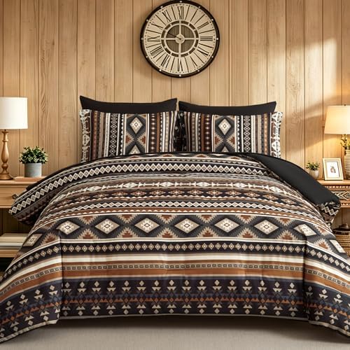 Amazon.com: Dinjoy Boho King Size Comforter Set Dark Coffee,7 Pieces ...