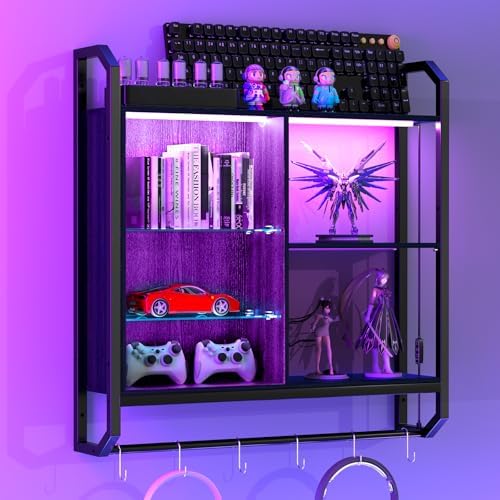 Amazon.com: Bestier Gaming LED Floating Shelves for Wall, 41" Wall ...