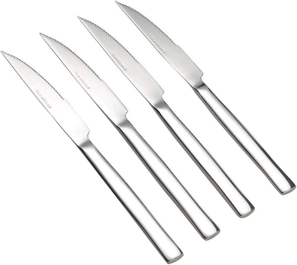 Amazon.com: Idotry 6-Piece Stainless Steel Steak Knives, Kitchen Dinner ...