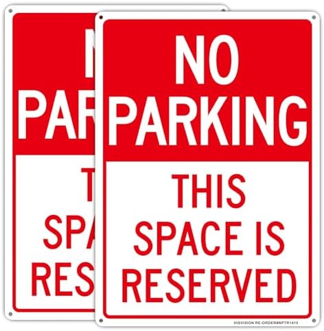 Amazon.com: No Parking Sign, This Space Is Reserved Sign, 2 Pack- 14" x ...
