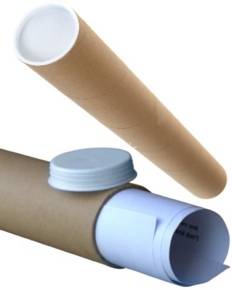Buy 20 Small Brown Cardboard Postal Mailing Tubes INCLUDING Plastic End