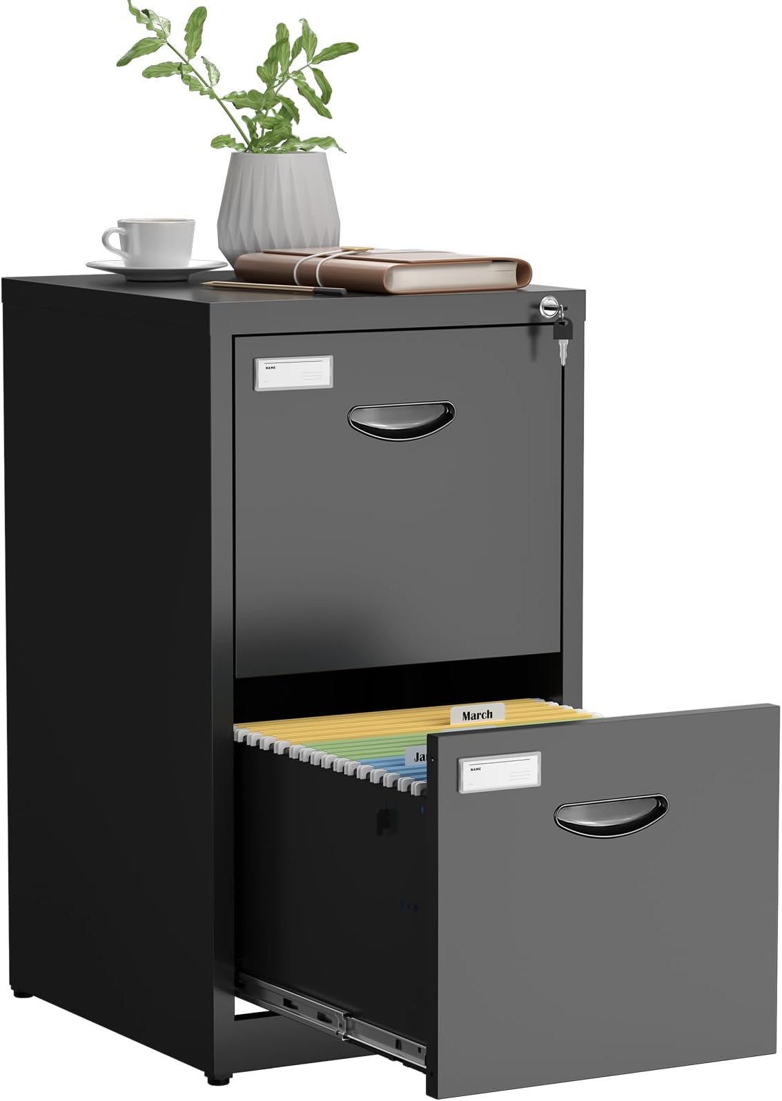 Amazon.com: 2 Drawer File Cabinet with Lock, Two Drawer Vertical Filing ...