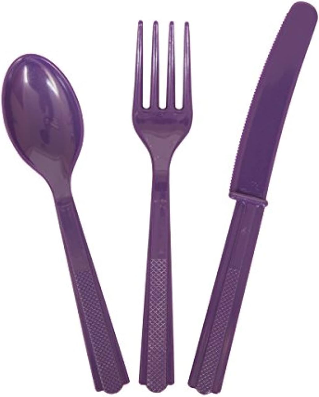 Amazon.com: Dark Purple Plastic Silverware Set for 6 Guests (18pcs ...