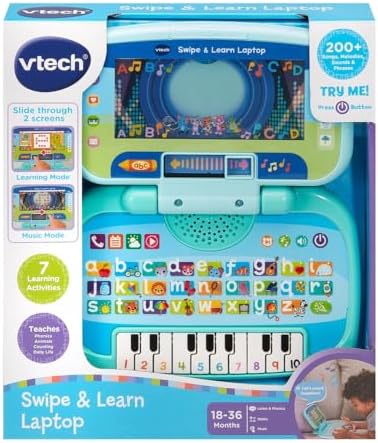 VTech Swipe & Learn Laptop, Educational Toy for Toddler with Phonics ...