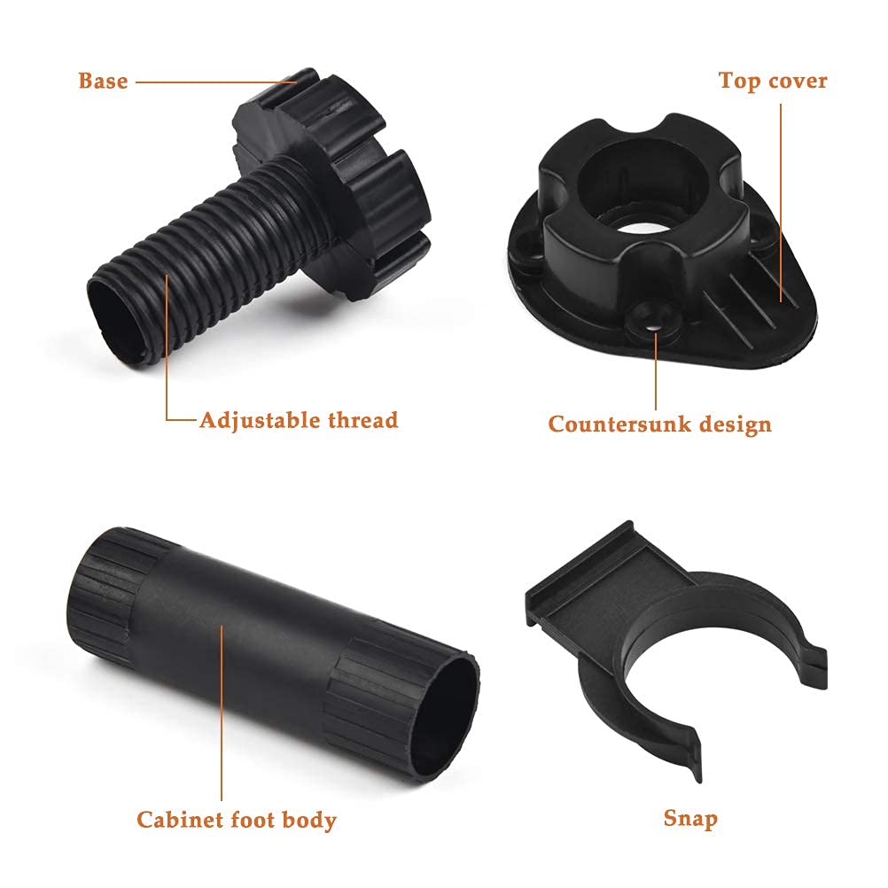 Kitchen Yasmous 4Pcs Cabinet Foot Plastic, Plinth Feet Clips Cupboard ...