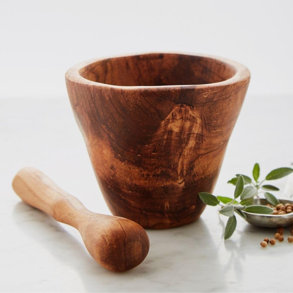 Amazon.com: Olive Wood Mortar Pestle: Home & Kitchen