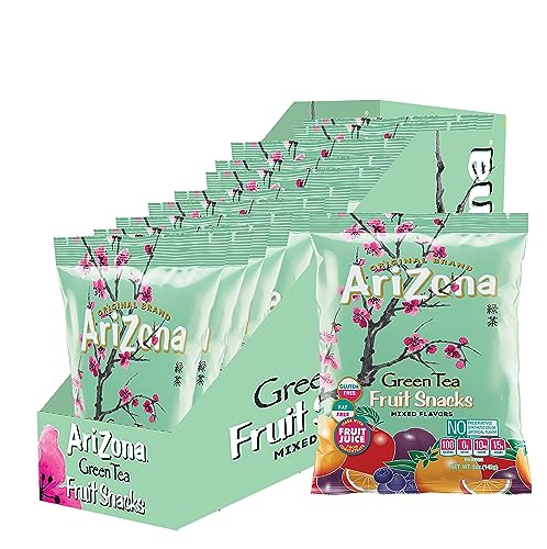 AriZona Green Tea Fruit Snacks, Gluten Free Mixed Fruit Gummy Chews 5 ...