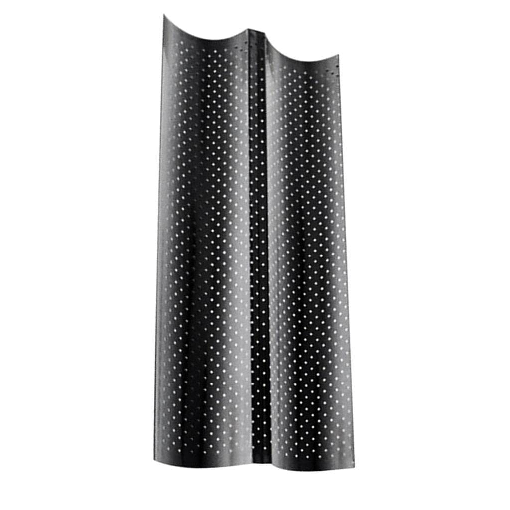 Buy LOSA Perforated Baguette Pan French Bread Tray Wave Loaf Mold Black ...