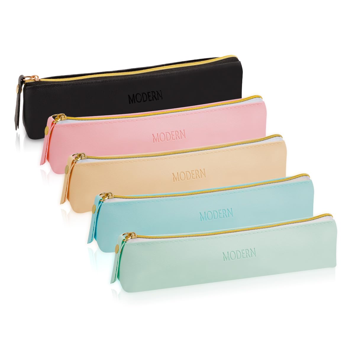 Amazon.com: TIE-DailyNec 5 Pack Pencil Case Leather Pencil Pouch Slim ...