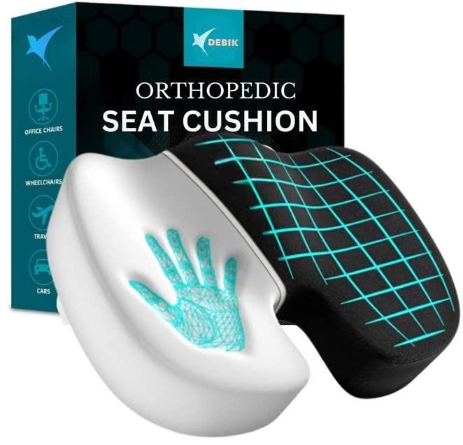 DEBIK | Orthopedic Coccyx Seat Cushion for Tailbone, Sciatica, Lower ...