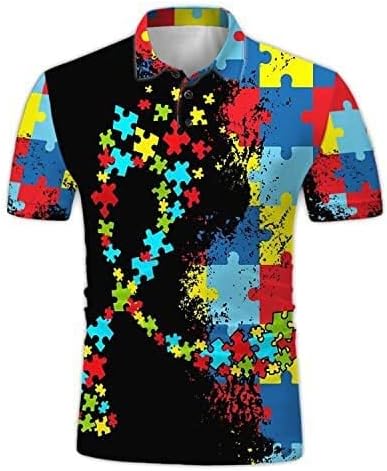 Amazon.com: Autism Awareness Polo Shirt Autism Puzzle Pattern Ribbon ...