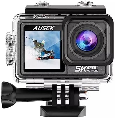 QIWA® 4K Action Camera 60fps with Anti-Shake EIS Stabilization, 24MP Photo Resolution, 4X ...