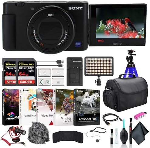 Amazon.com : Sony ZV-1 Digital Camera Black DCZV1/B, 2 x 64GB Memory ...