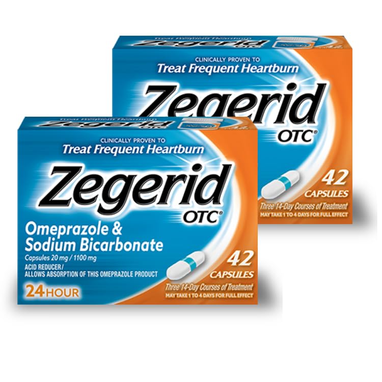 Amazon.com: Zegerid OTC, Omeprazole plus Sodium Bicarbonate, 24 Hour ...