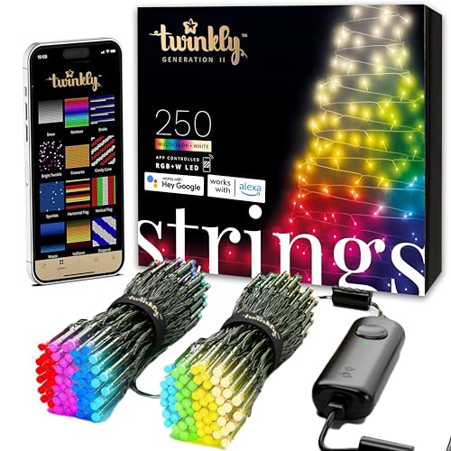 Twinkly Strings 250 LED RGB+ White, in- and Outdoor LED Light String ...