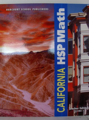 CALIFORNIA HSP MATH - TEACHER EDITION - VOLUME 1 - Units 1-2: Harcourt ...