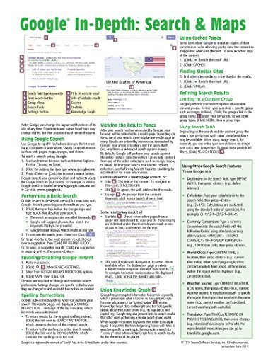 Google In-Depth: Search & Maps Quick Reference Guide (Cheat Sheet of Instructions, Tips ...
