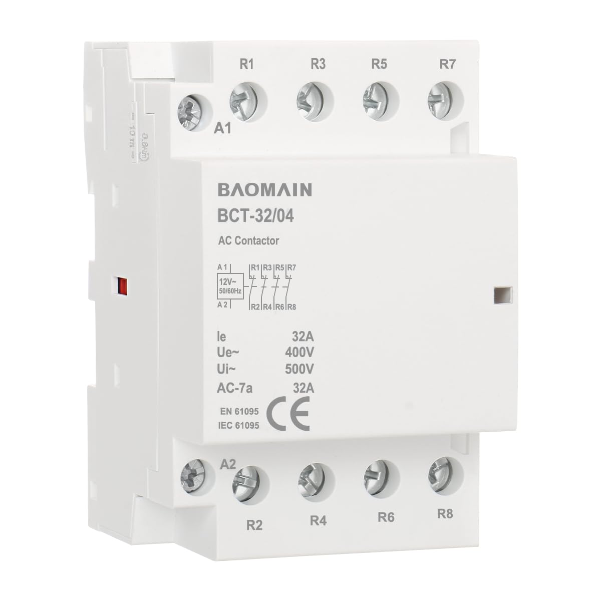Snapklik.com : 12V AC 4-Pole Modular Contactor, 32A 4NC Normally Closed ...