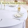 Amazon.com: Htper 4Pack White Round Spandex Tablecloths for 60 inch ...