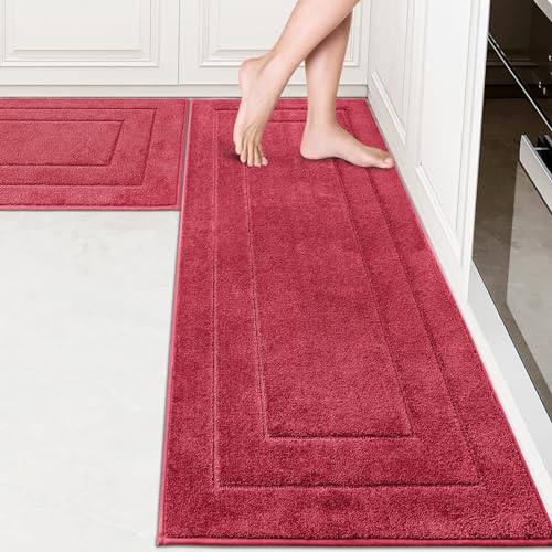 Amazon.com: PURRUGS Machine Washable Kitchen Rug Set of 2, Non-Slip ...
