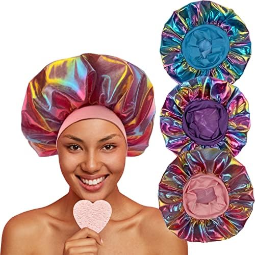 Amazon.com: 3PCS Satin Bonnets for Black Women Girls, Large Band Hair ...