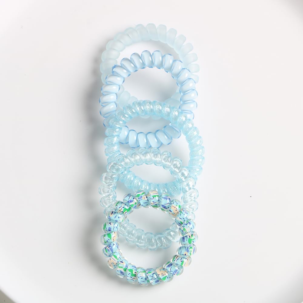 Amazon.com : No Crease Spiral Elastic Coil Wire Hair Ties for Thick ...