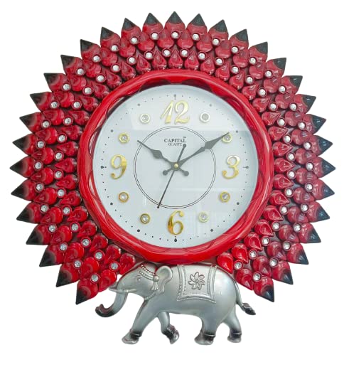 Buy President Quartz Wall Clock (41 cm x 41 cm x 2 cm, White Wood ...