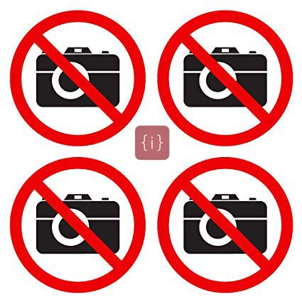ISEE 360® No Photography Sign Sticker Combo for Office Industry Wall ...