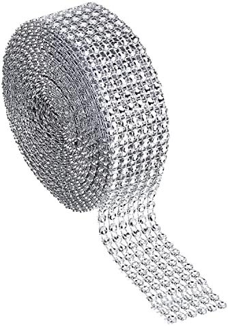Handi Stitch Silver Crystal Rhinestone Diamond Ribbon - 9.14m / 10 Yard ...