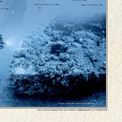 National Geographic Shipwrecks of the Outer Banks Wall Map (28 - Want ...