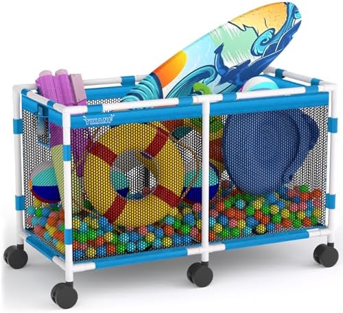 Amazon.com - TisYourSeason Modern Blue Rolling Pool Toy Storage Cart ...