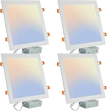 QIBANG 4 Pack 11 inch Square Led Recessed Lighting dimmable with ...